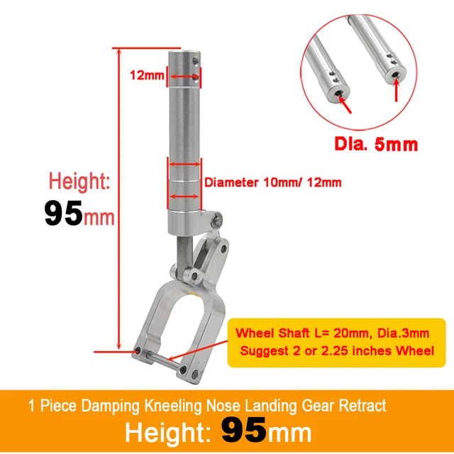 1 Piece of 5mm Hole Damping Kneeling Nose Landing Gear Height 75mm ...