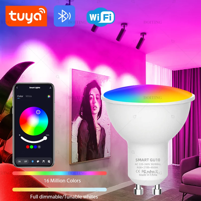 Tuya-Bluetooth-WIFI-GU10-Light-Spotlight-RGBCW-Color-Change-Lamps-Smart ...