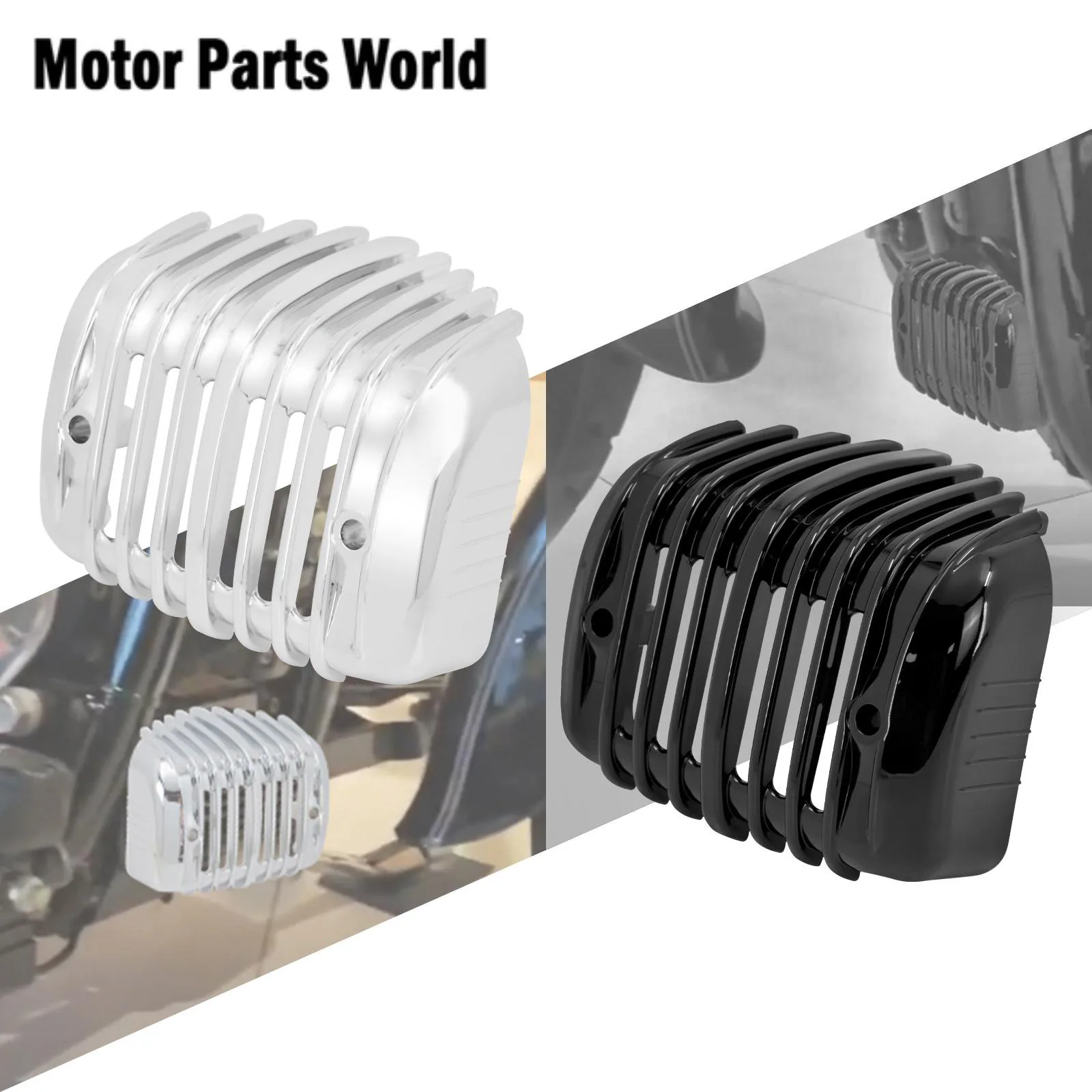 Motorcycle-Voltage-Regulator-Cover-Black-Chrome-Fairing-For-Harley ...
