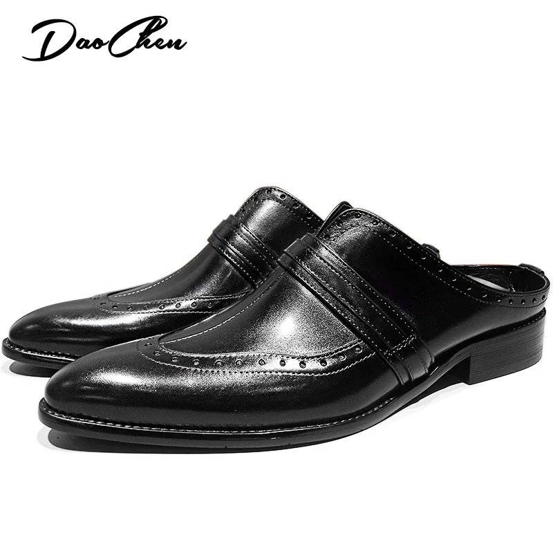 Fashion-Style-Men-s-Mules-Half-Shoes-Mixed-Colors-Black-Slip-On-Wingtip ...