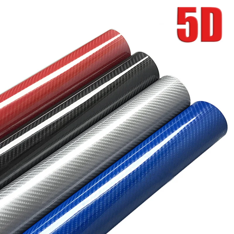 5D High Glossy Carbon Fiber Stickers Car Interior Styling Decor Film ...