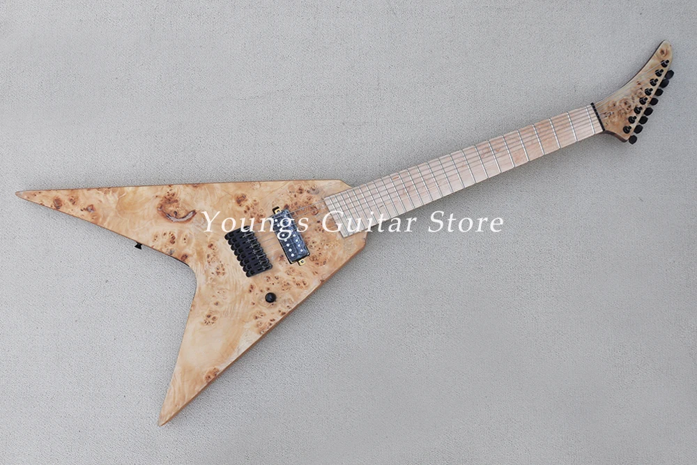 Factory Custom V Shape 8 Strings Electric Guitar with Neck-thru-body ...