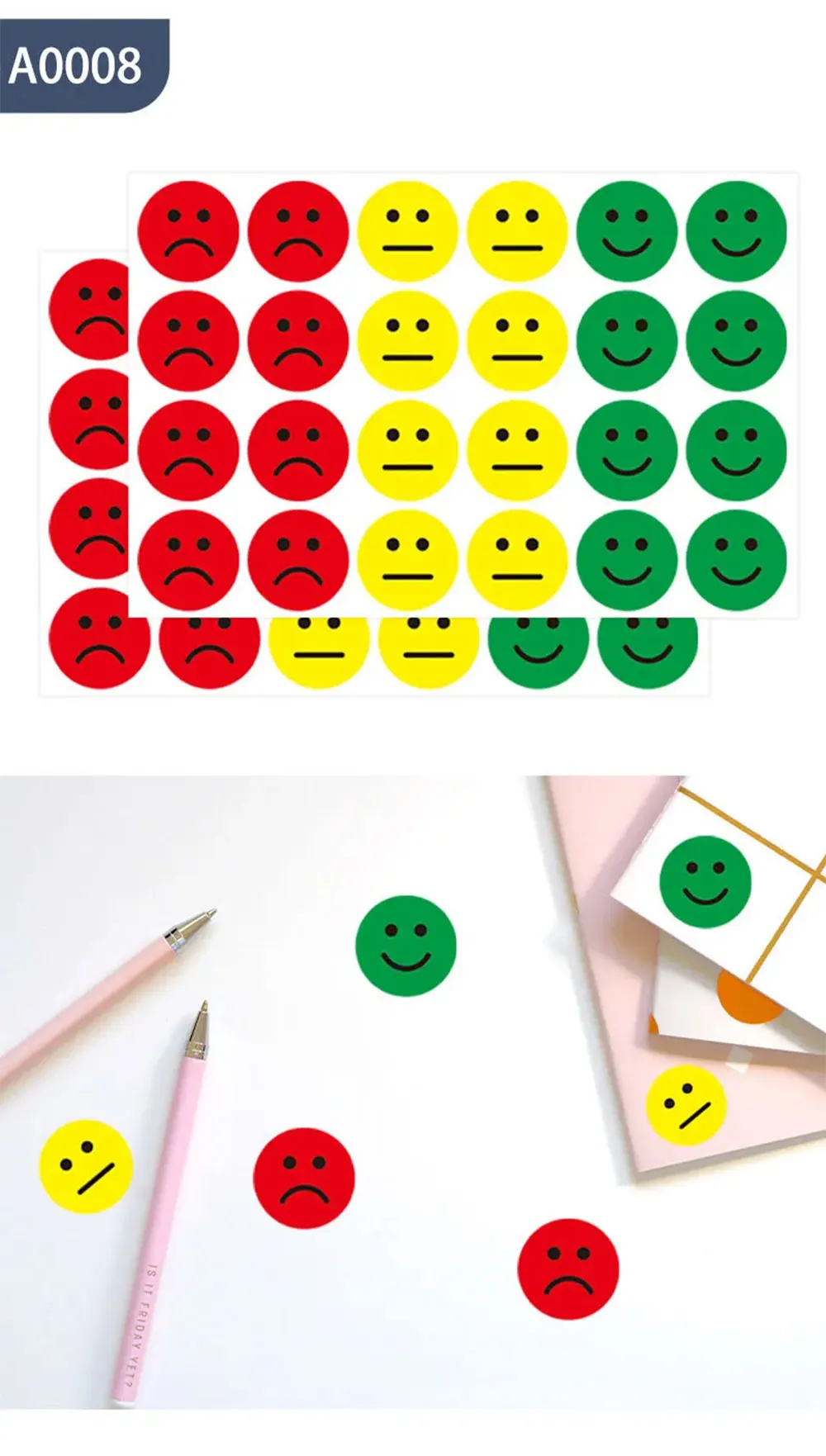Happy/Sad Face Behavior Emotion Stickers 18 Styles Face Decals Behavior ...