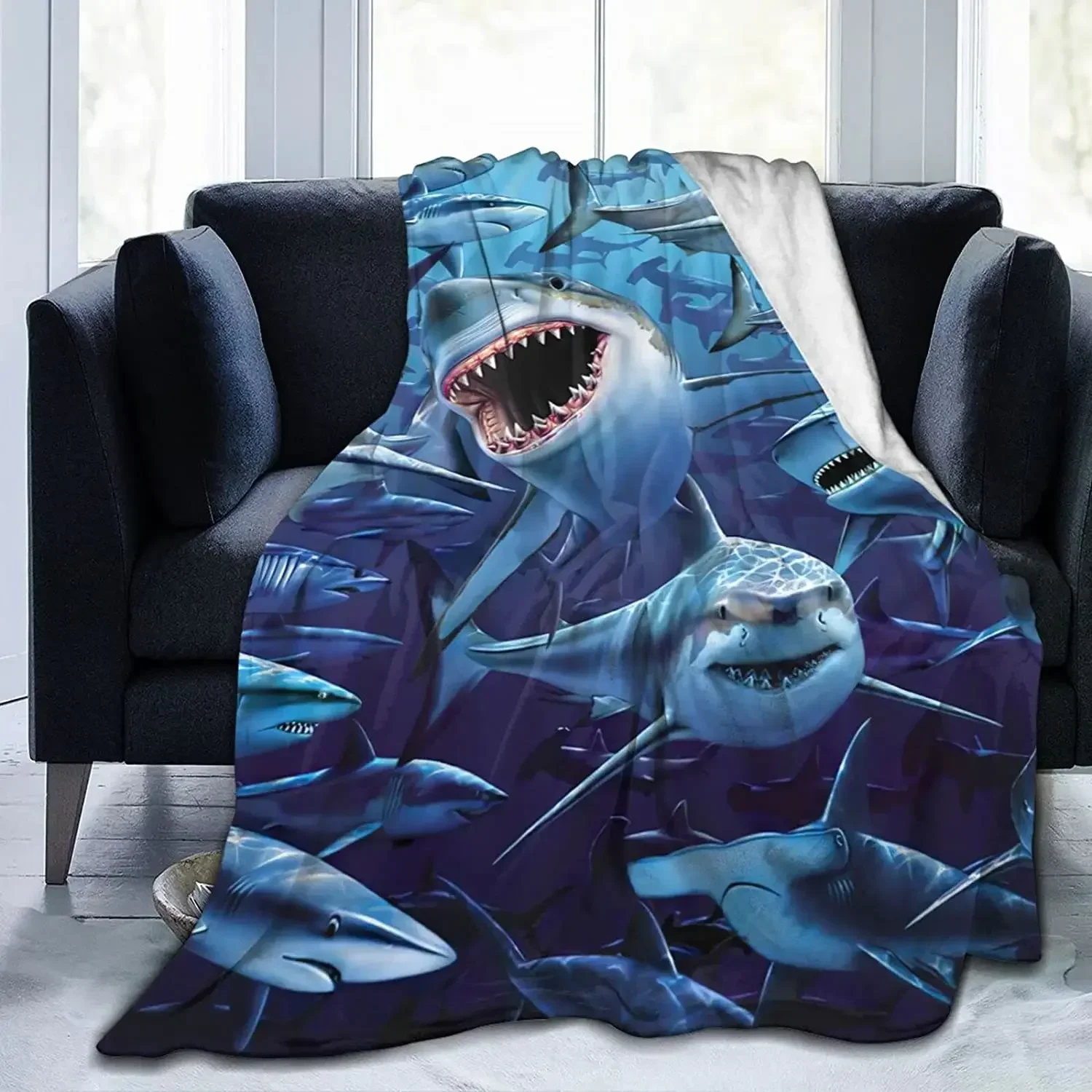 Blanket Shark Blankets Fleece Throw Blanket Ultra Soft Flannel Bed ...