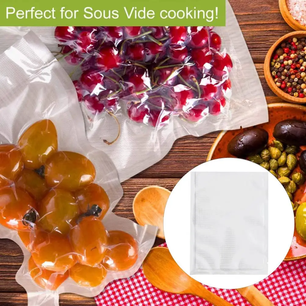 100 Pcs Thicker Kitchen Vacuum Sealing Bags Reusable Good Sealing Food ...