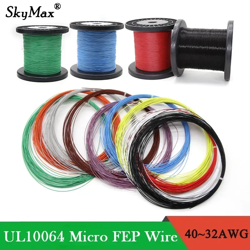 10-20-50-100-200-500M-UL10064-PTFE-Wire-40-36-34-32AWG-PEP-Plastic ...