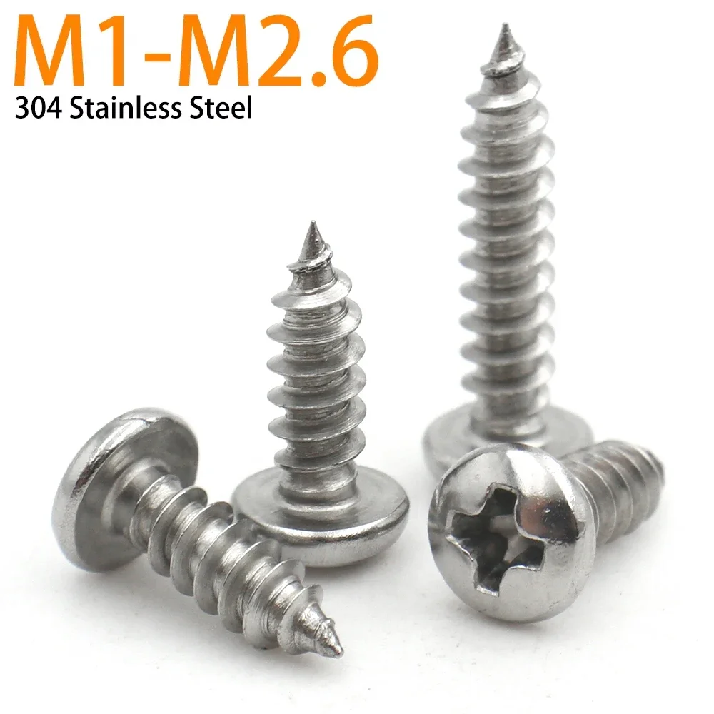 100-500pcs M1.2 M1.4 M1.5 M1.6 M1.7 M2 M2.2 M2.3 M2.6 304 Stainless ...