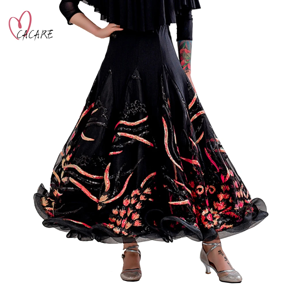 Ballroom-Skirt-for-Women-Sequined-Waltz-Dance-Wear-Stage-Modern-Skirts ...
