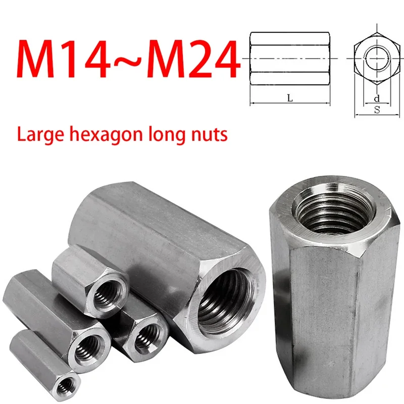 1pcs M14 M16 M18 M20 M22 M24 304 Stainless Steel Threaded Hex Spacers ...
