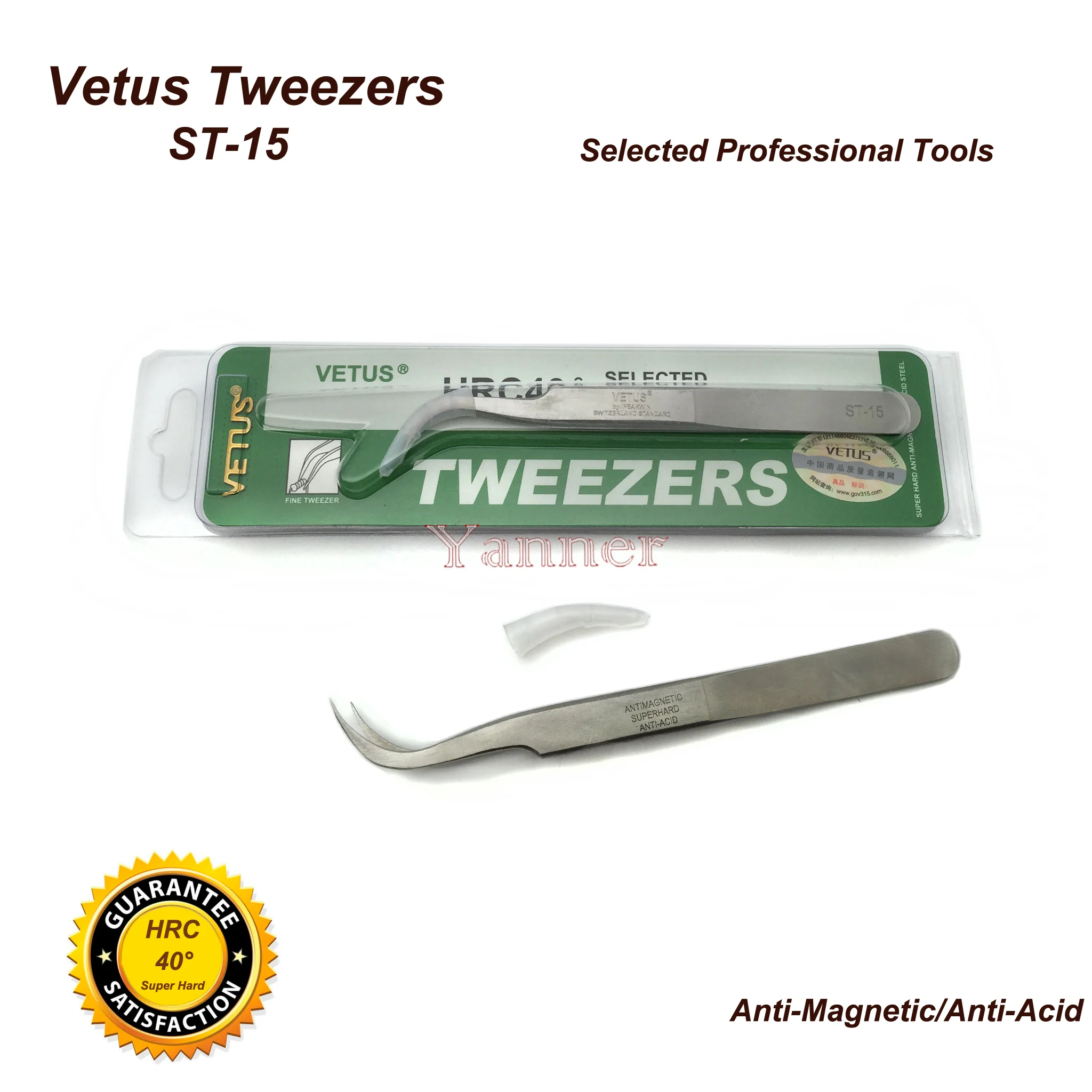 VETUS-TWEEZER-ST-15-Fine-Curved-Tip-High-Quality-Stainless-Steel-Super ...