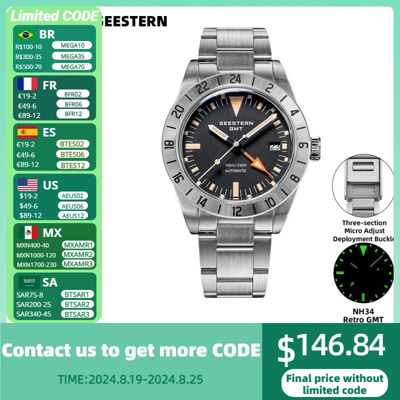 SEESTERN-GMT-Watch-of-Men-Retro-NH34-Automatic-Movement-Mechanical ...
