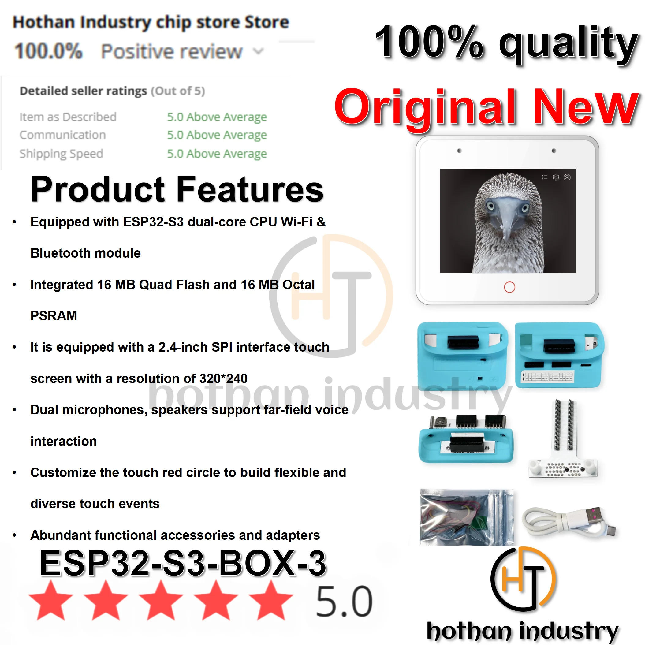 （1PCS）100% NEW ESP32-S3-BOX-3 ESP32-S3-BOX-3B AIOT Application Development Kit module 2.4 GHz Wi ...