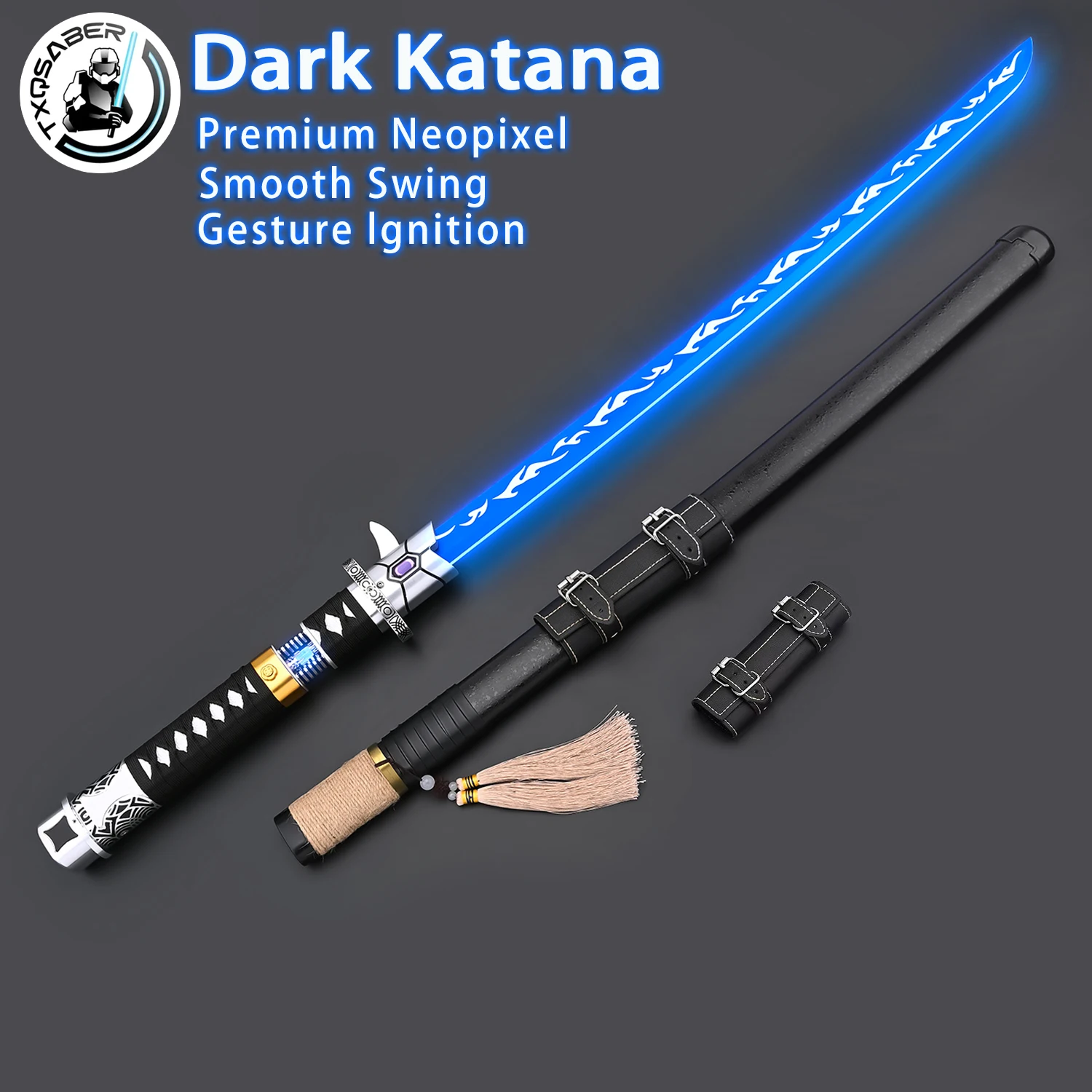 Txqsaber escuro katana rgb duelo pesado neo pixel proffie suave balanço ...