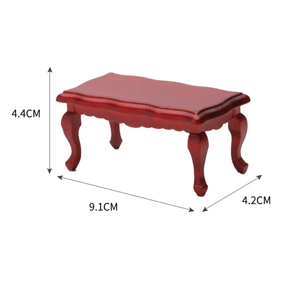 Dollhouse-Miniature-Wooden-Black-Tea-Table-Model-DIY-Miniature-Home ...