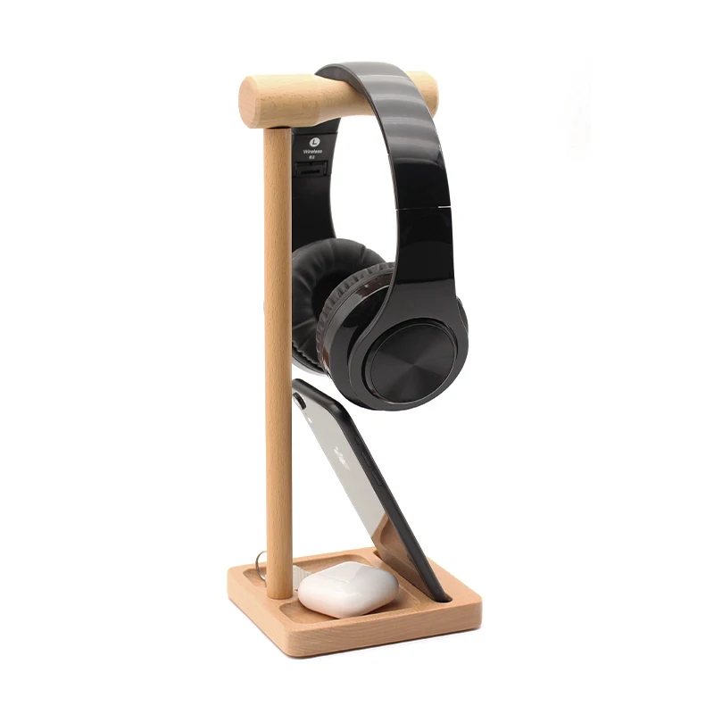 Multifunctional-Wooden-Earphones-Stand-Removable-Headset-Holder-Hanger ...