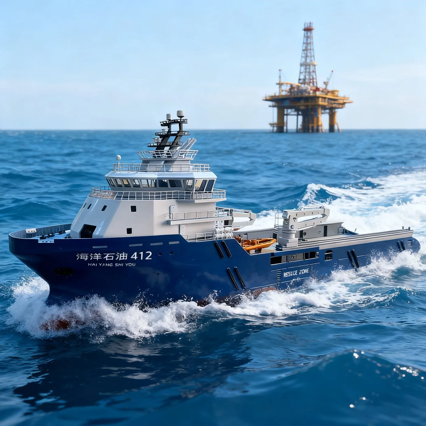 RC Ships 74.1cm Simulation 842 Marine Oil Remote Control Boat Equipped ...