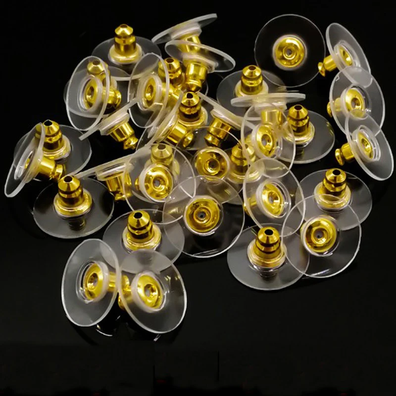 Tap-n-trasero-de-pl-stico-para-pendientes-tuerca-de-oreja-de-acero ...