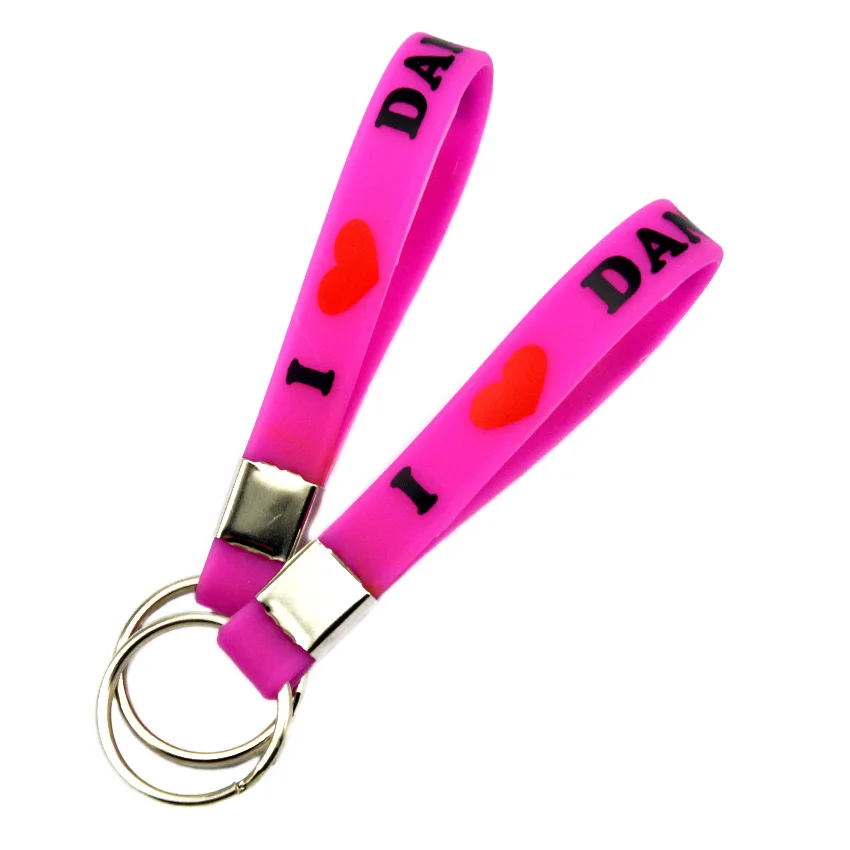 1 PC 'I Love Dance' Silicone Bangle Keychain for Dancers Unique Gift ...