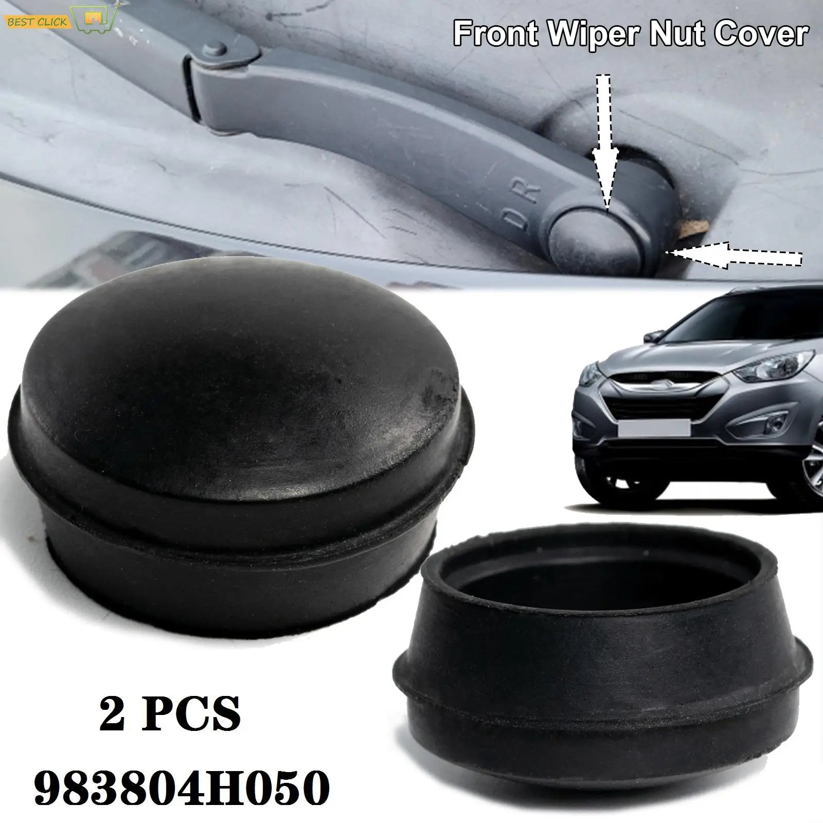 2x Car Front Window Windshield Wiper Arm Nut Cap Cover 98380-4H050 For ...