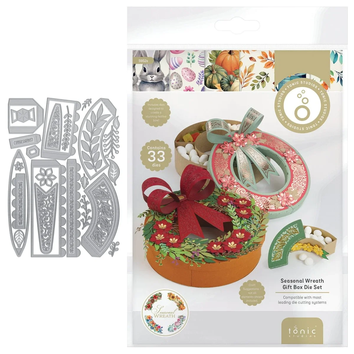 New Tonic Dies Seasonal Wreath Gift Box Die Set DIY Scrapbooking 2026 ...