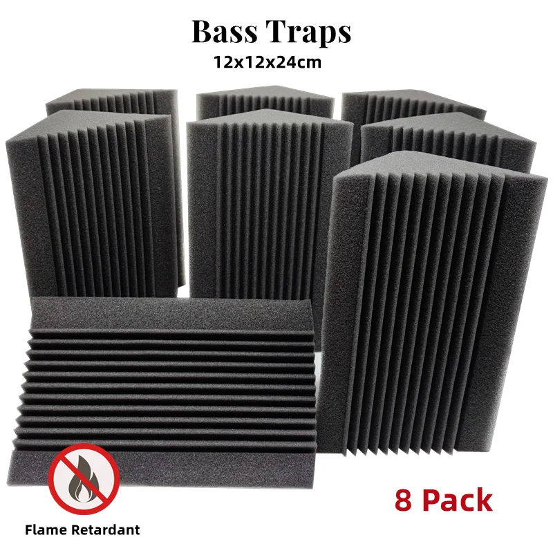 8Pack-12x12x24cm-Acoustic-Foam-Bass-Trap-Sound-Absorption-Insulation ...