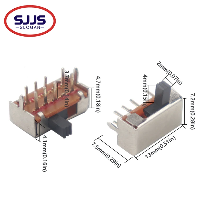 【30-5PCS】SK23D07 SS23D07 Toggle Switch 2P3T 8pins Slide SK-23D07 23D07 ...