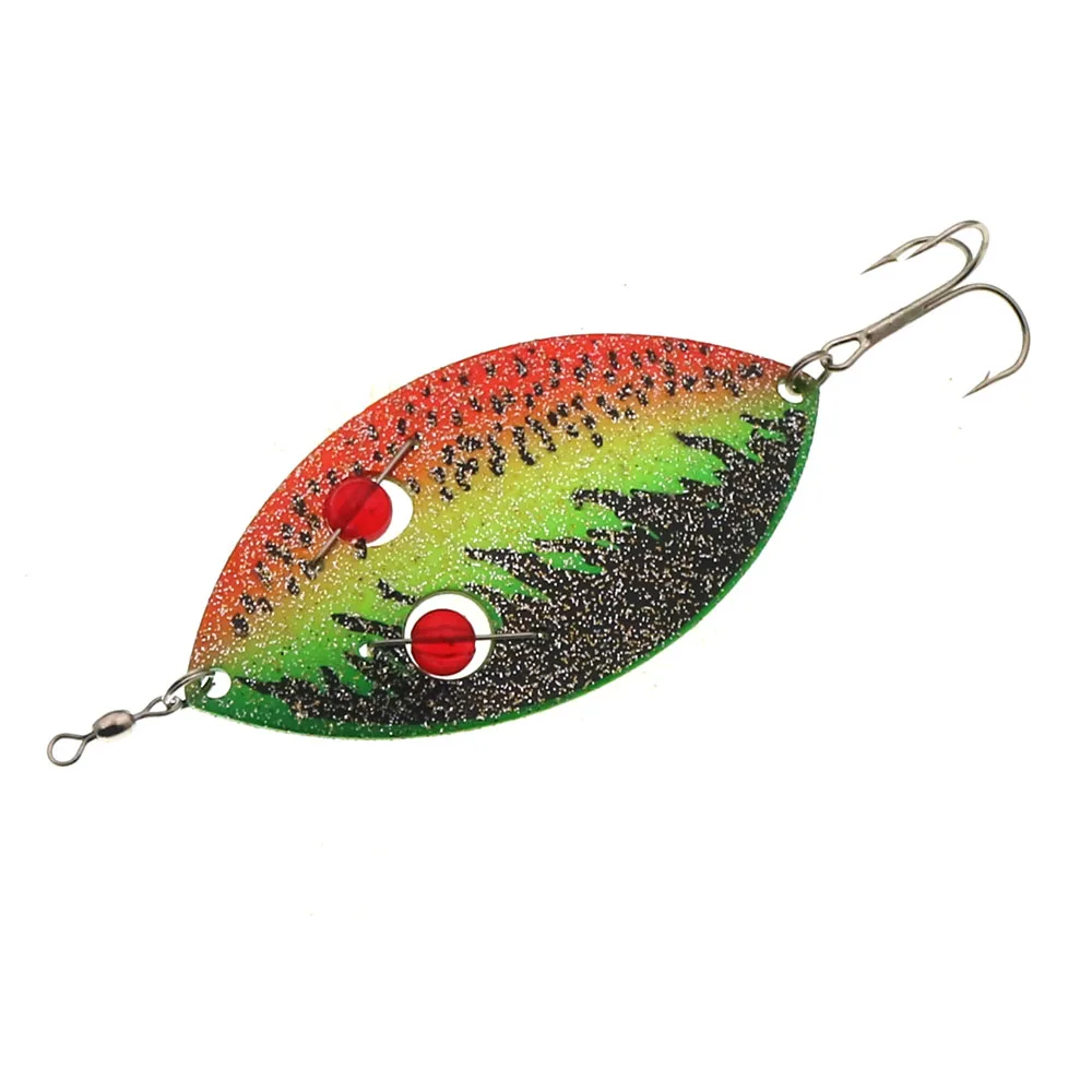 fishing lure Spoons Hard Fishing Lures 88mm/34g Treble Hook Salmon Bass ...