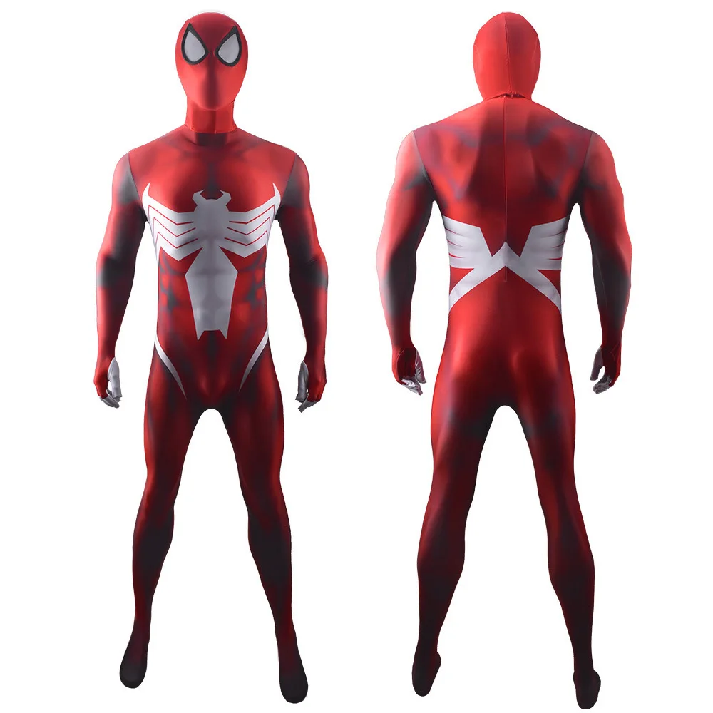Red-Venom-Spiderman-Costume-Cosplay-Spandex-Symbiote-Spidey-Costume ...