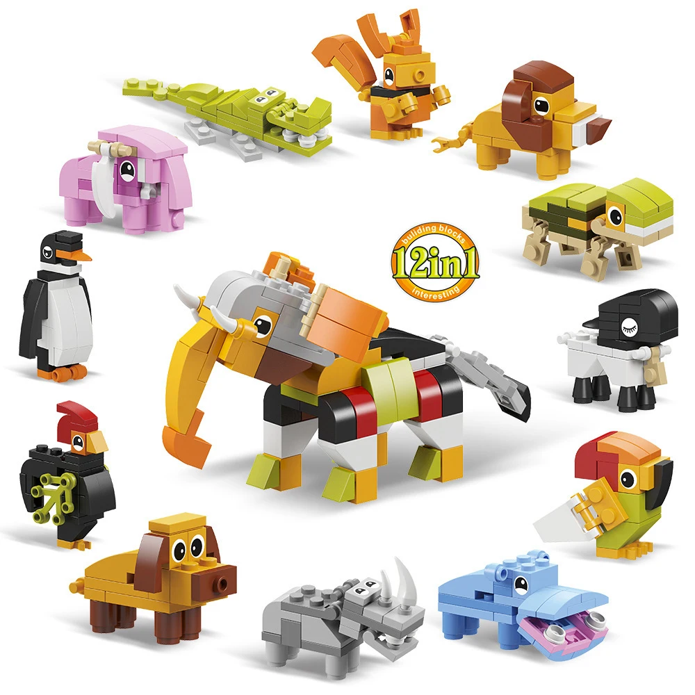 12-in-1-Mini-Animal-Building-Block-Set-Building-Brick-Stem-Toys-for ...