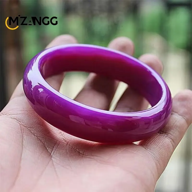 Natural Imperial Purple Chalcedony Bangles Purple Agate Widened and ...