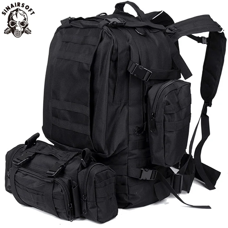 55L Molle High Capacity Nylon Tactical Backpack Assault Military ...