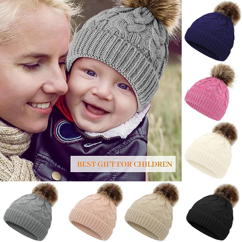 New Autumn Winter Baby Hats For Newborn Knitted Baby Dome Hat Warm Hat ...