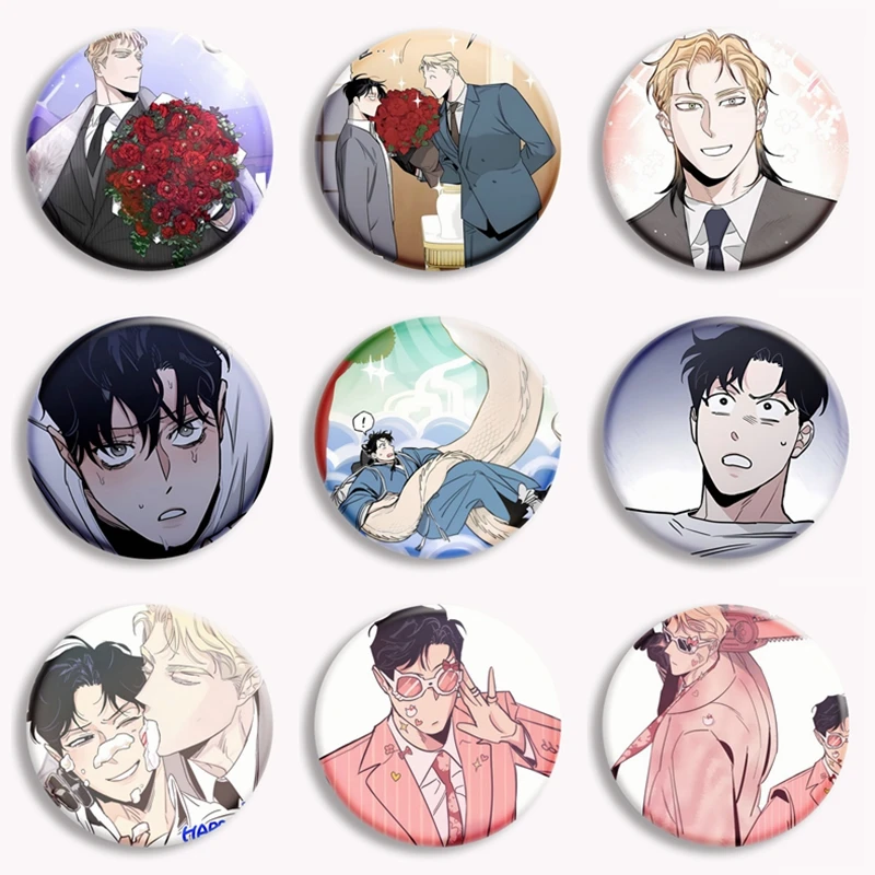 Korean-BL-Anime-Roses-and-Champagne-Manhwa-Button-Pin-Boys-Love-Manga ...