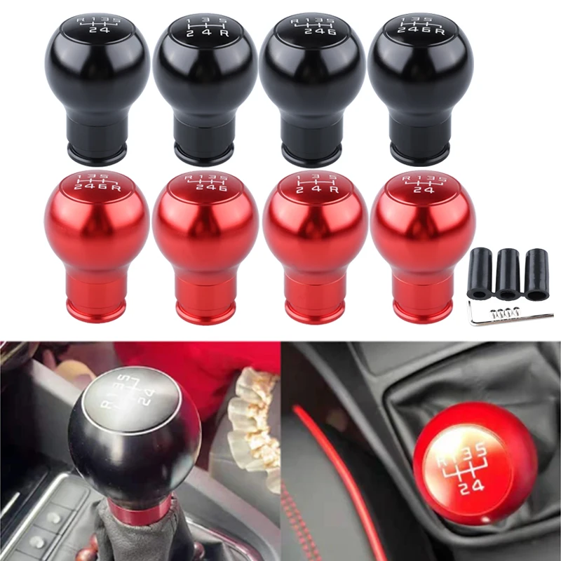 Universal-Alloy-Gear-Shift-Knob-Racing-JDM-Car-preto-vermelho-5 ...