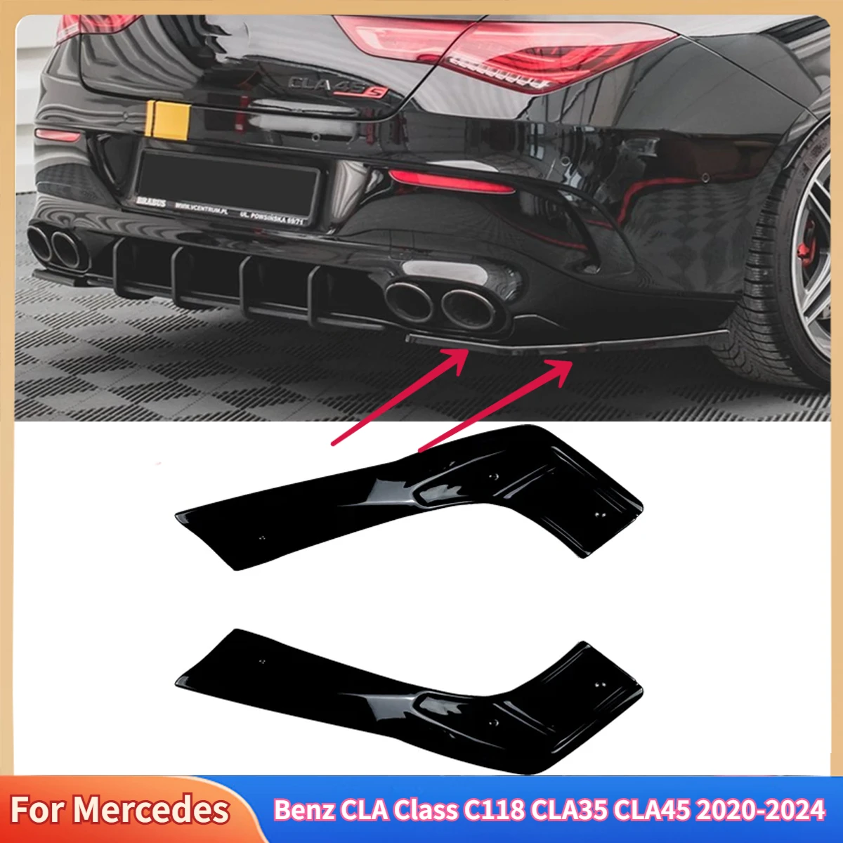 For Mercedes Benz CLA Class C118 CLA35 CLA45 AMG 2020-2024 Rear Bumper ...