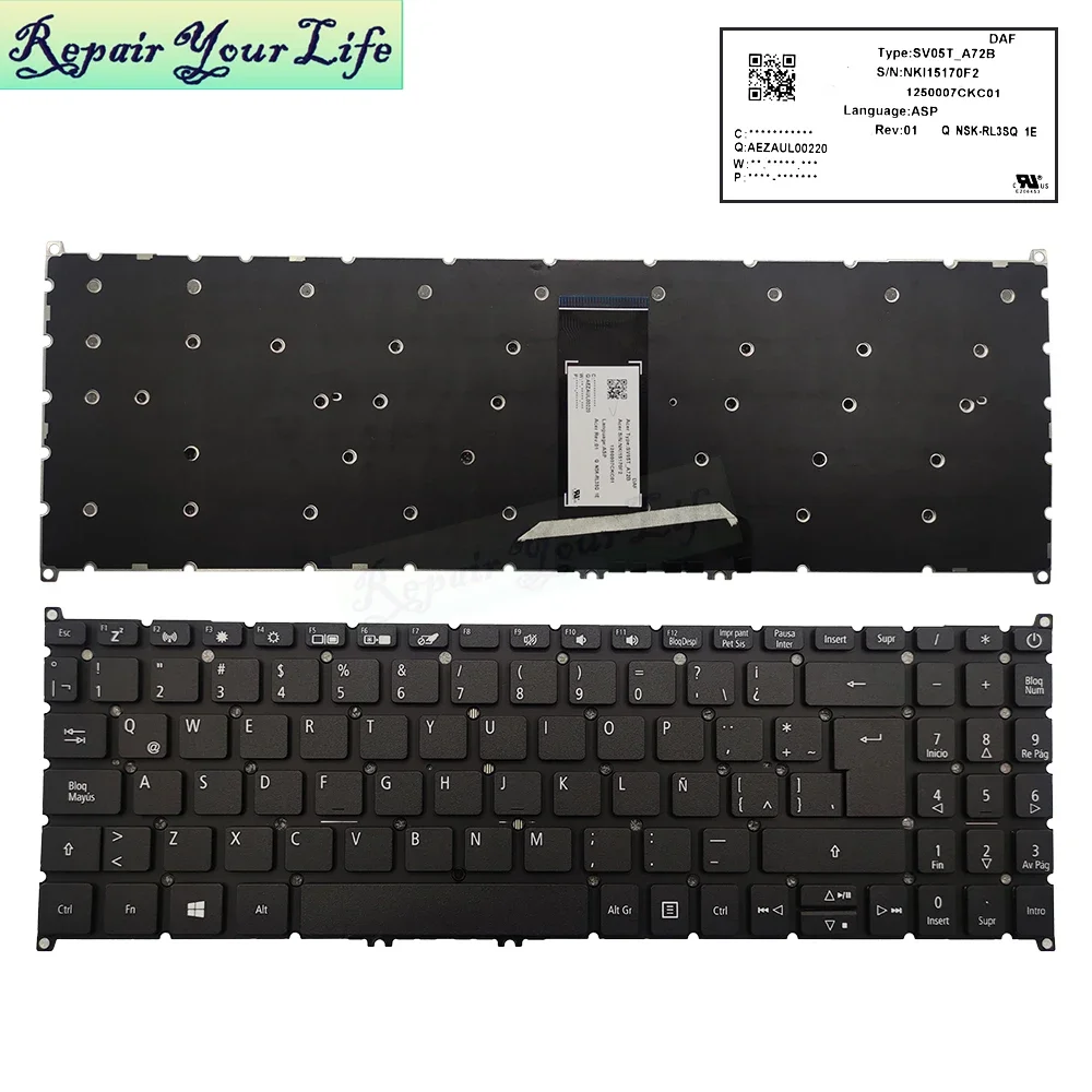 German AZERTY French Latin Brazil Keyboard for ACER SF315-52 SF315-51 ...