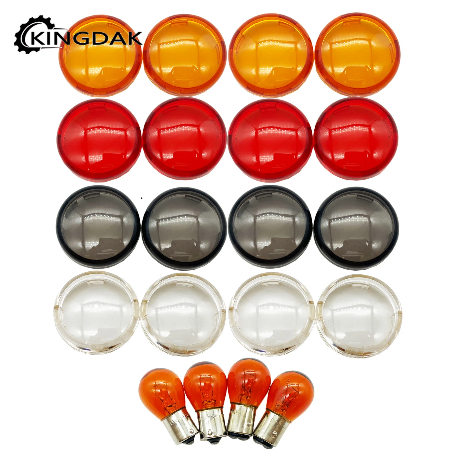 4pcs Motorcycle Turn Signal Light Indicator Lens Cover Kit With 1156 ...
