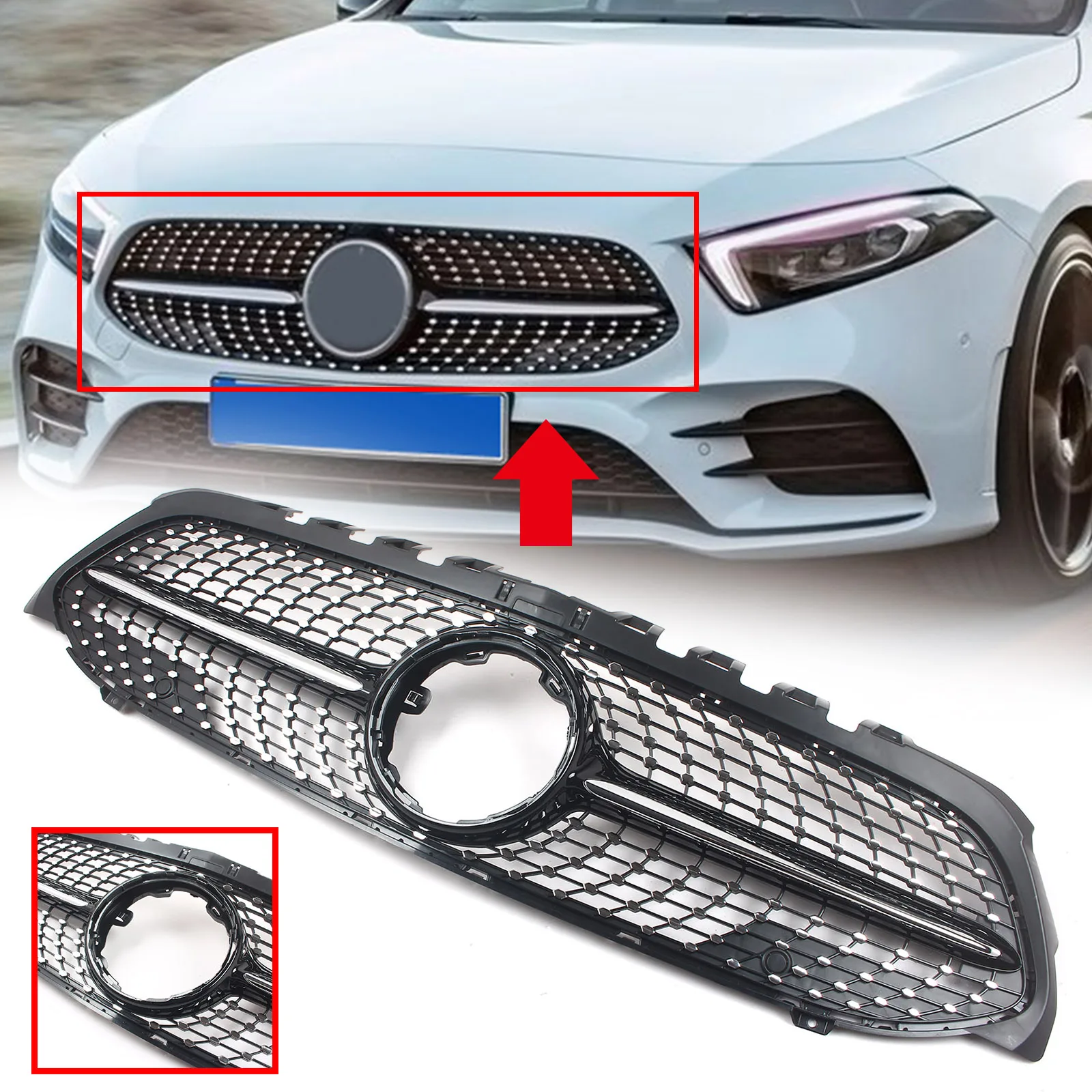 For 2019-2022 Mercedes Benz A-Class W177 Diamonds Style Grille A200 ...