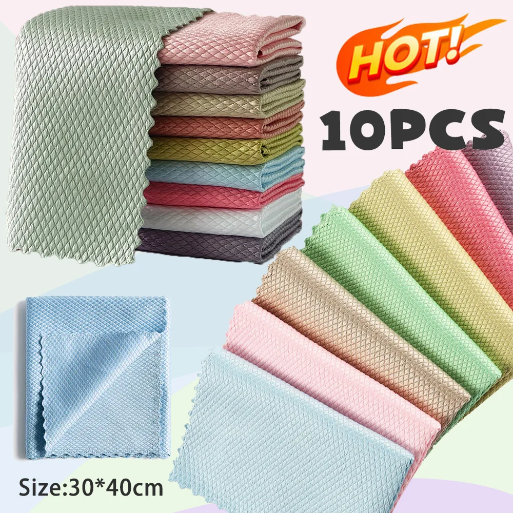 10pcs-Glass-Cleaning-Cloth-Microfiber-Dish-Washing-Cleaning-Cloth ...
