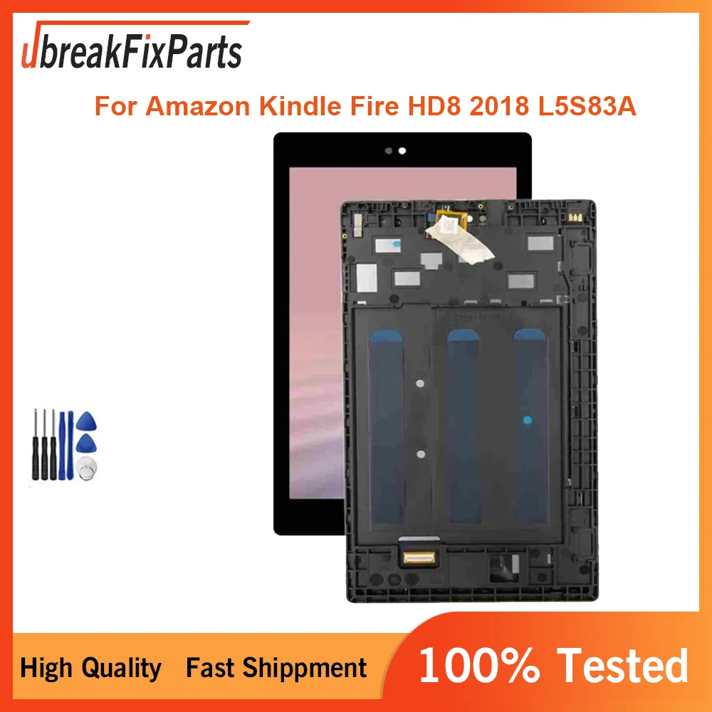 ل Amazon Kindle Fire HD 8 8th Gen 2018 اللوحي L5S83A LCD مجموعة ...