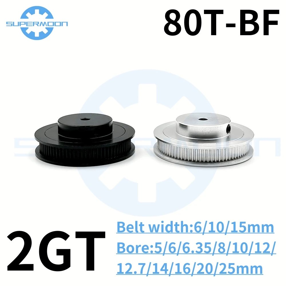 2GT-80-Teeth-Timing-Pulley-Bore-5-25mm-Bandwidth-6-10-15mm-GT2-Aluminum ...