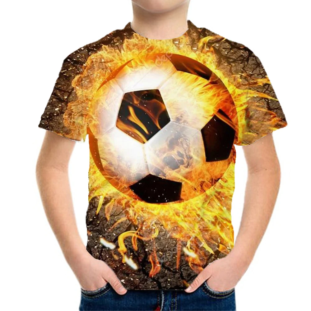 Clothes-For-Boy-Child-T-Shirt-Summer-Tops-Children-Sport-Football ...