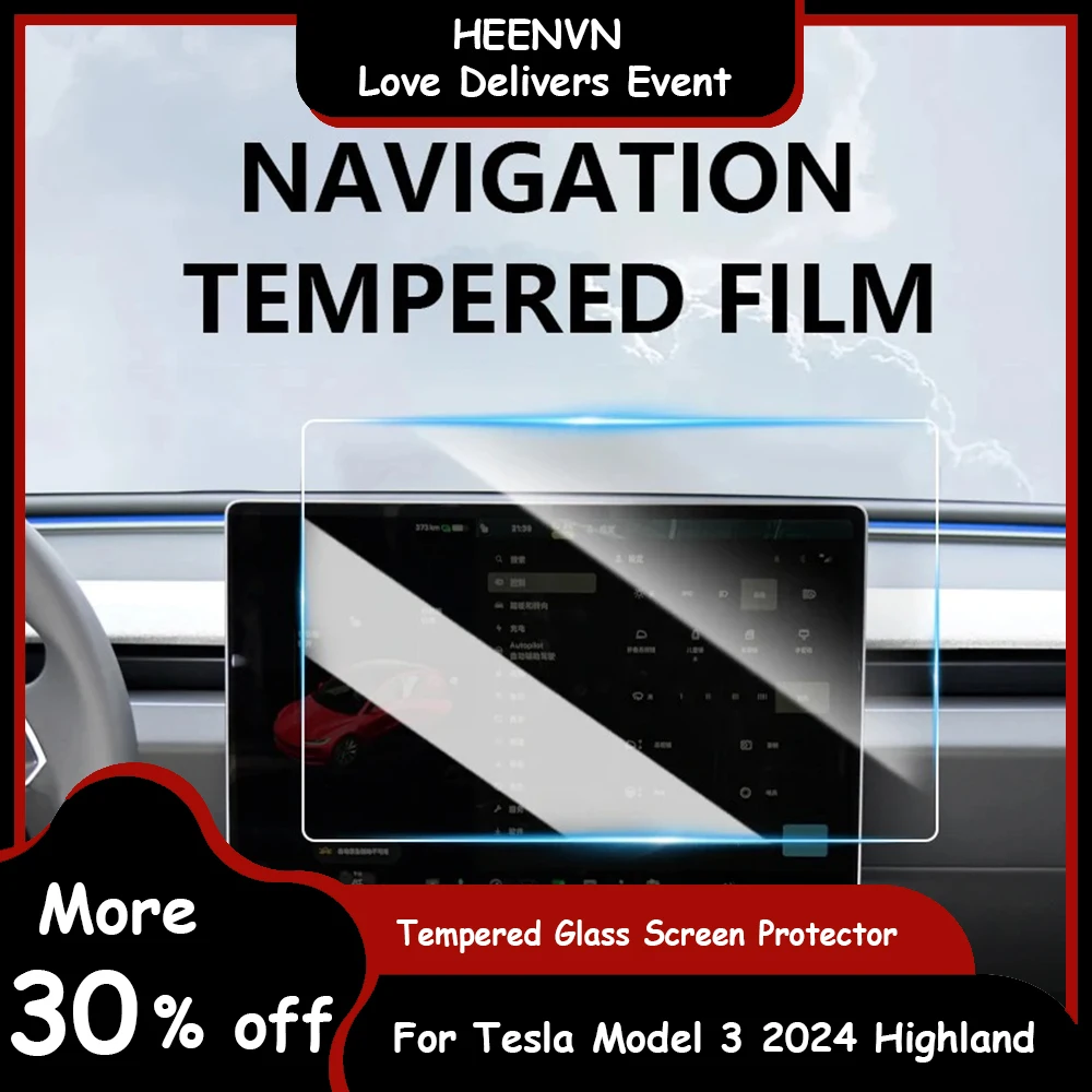 Tempered-Glass-Screen-Protector-For-Tesla-Model-3-2024-Highland-Center ...