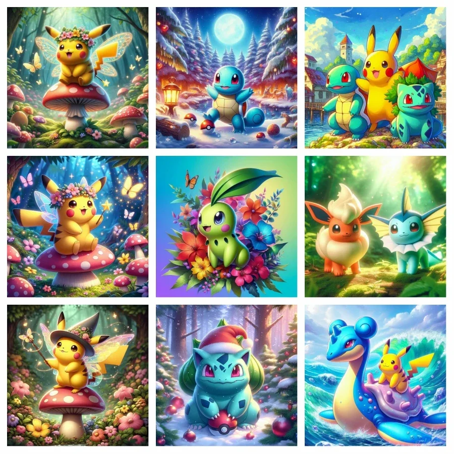 Fairy Pikachu With Flowers Butterfly Diamond Painting Art 5d Diy ...