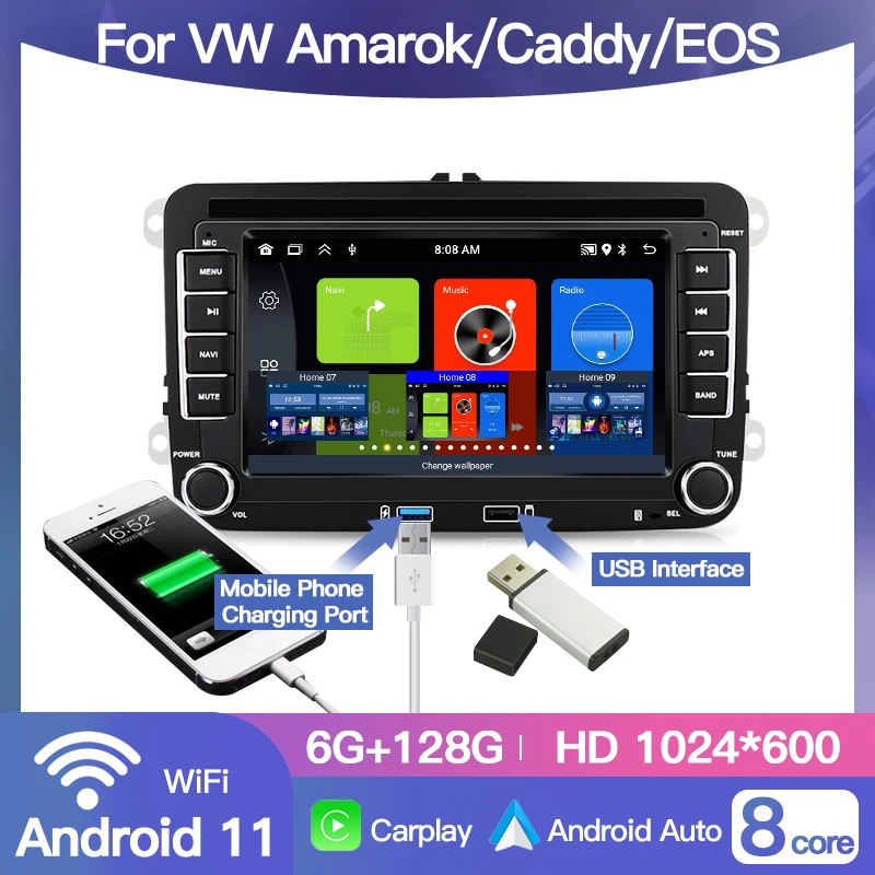 Android-Car-Radio-7-Inch-For-Volkswagen-Amarok-Caddy-EOS-VW-Multimedia ...