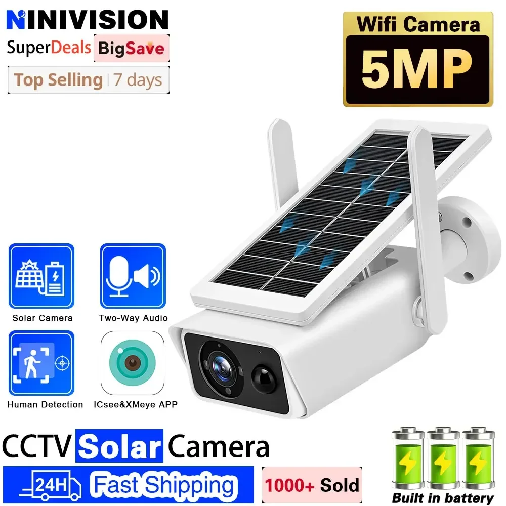 5MP-HD-WiFi-Camera-Outdoor-Solar-Panel-Wireless-Security-Camera-Battery ...