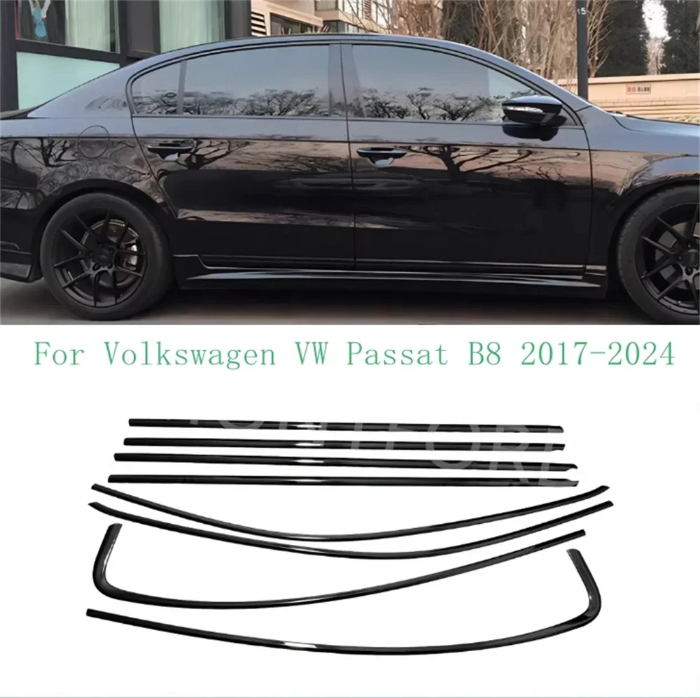 car-styling-Black-Steel-Window-Molding-Frame-Strips-Trim-Cover-For-For ...