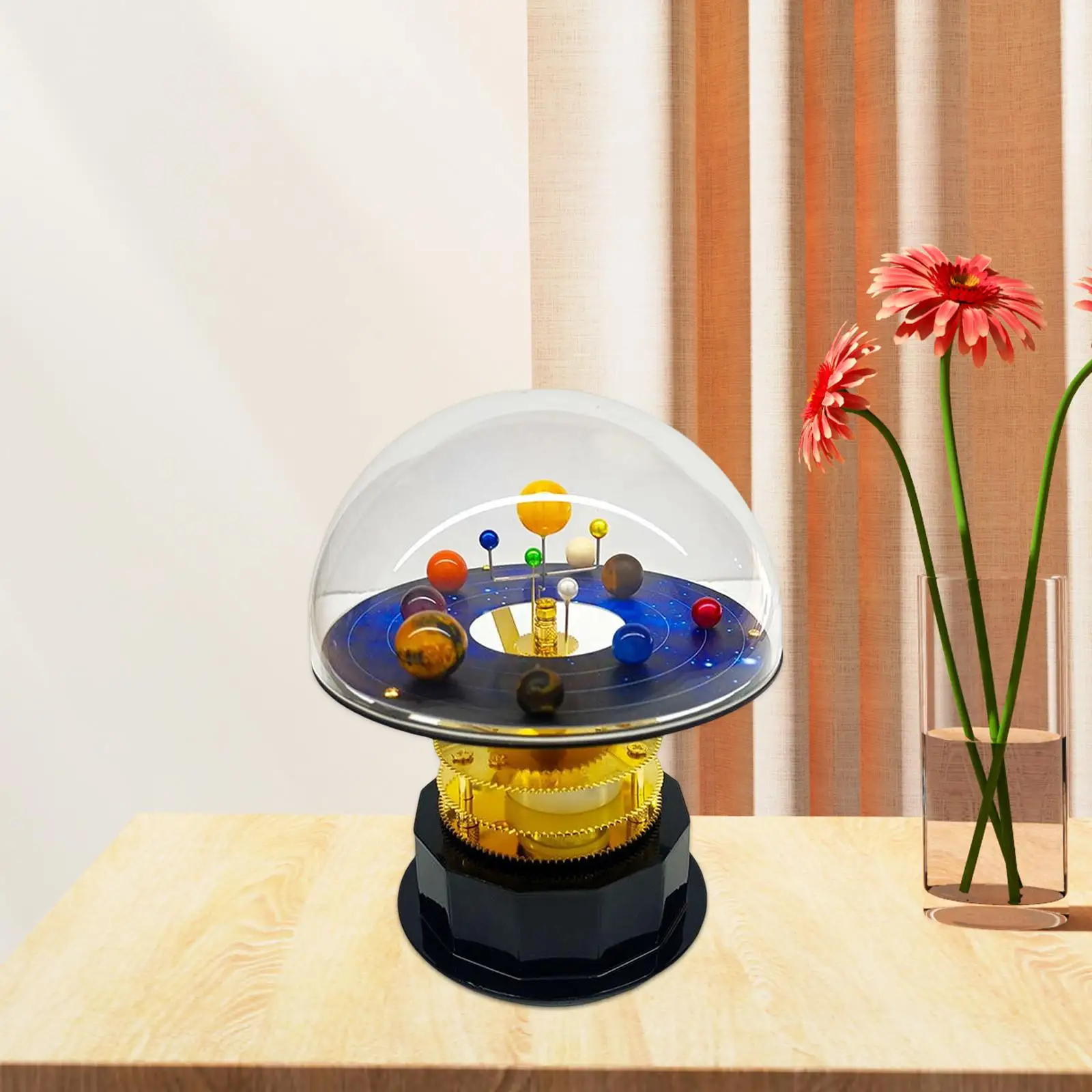 Metal-Retro-Grand-Orrery-Model-Solar-System-Rotation-Eight-Planets ...