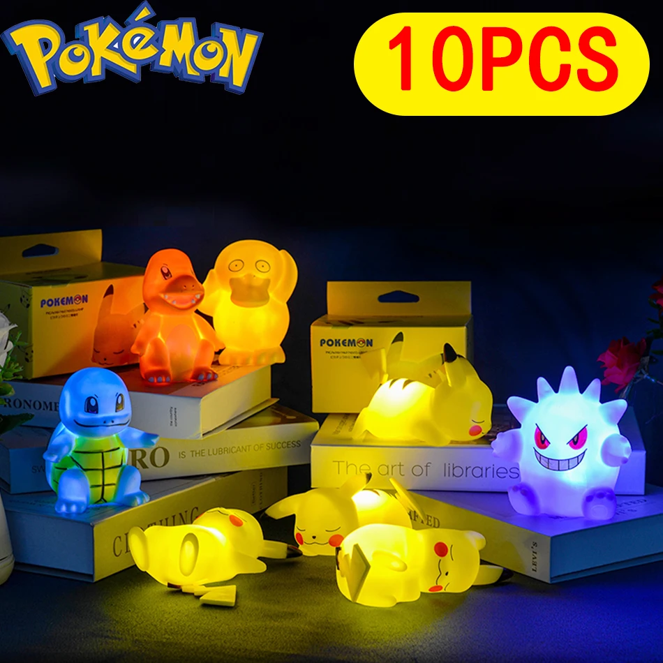 10PCS-Set-Pokemon-Night-Light-Glowing-Pikachu-Gengar-Charizard-Psyduck ...