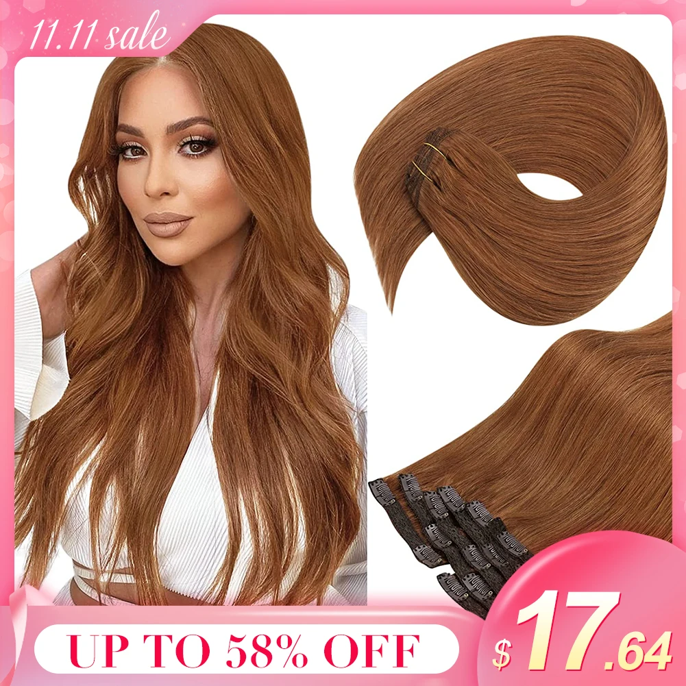 VeSunny-Clip-in-Hair-Extension-Human-Hair-Balayage-Natural-Human-Hair ...